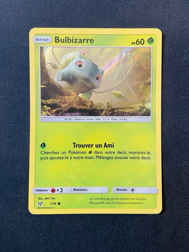 Carte Pokemon Bulbizarre 1/18 Holo Détective Pikachu Soleil et Lune FR ...