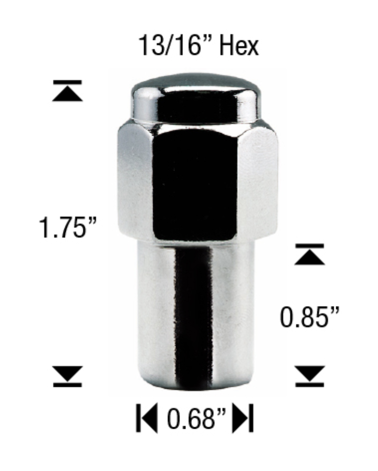 20x Lug Nuts 7/16-20 Chrome Flat Top Mag .85 Shank Cragar S/S Center ...
