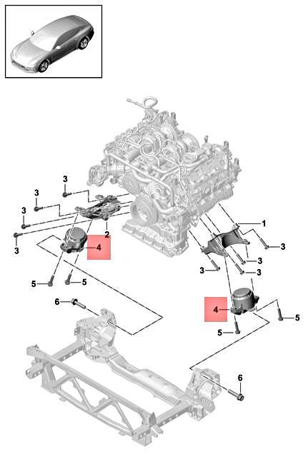 Genuine PORSCHE Panamera Porsche 97A 97B 97C Engine Mounting ...