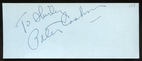 Peter Cookson d1990 signed 2x5 cut autograph auto Actor in The Heiress ...