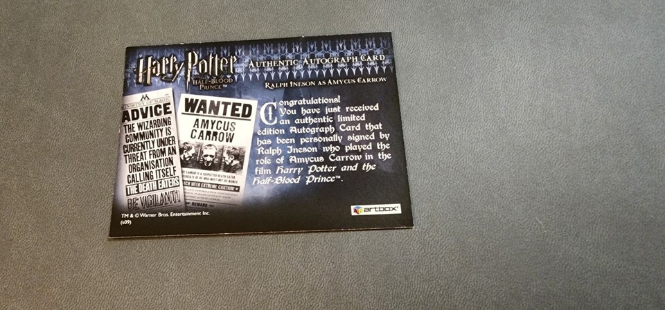 Harry Potter HBP Ralph Ineson as Amycus Carrow Autograph Card Artbox | eBay
