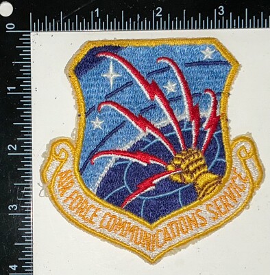 USAF US Air Force Communications Service Patch YELLOW LETTERING | eBay