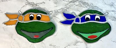 Lot Of 2 Stained Glass Art - TMNT Teenage Mutant Ninja Turtles | eBay