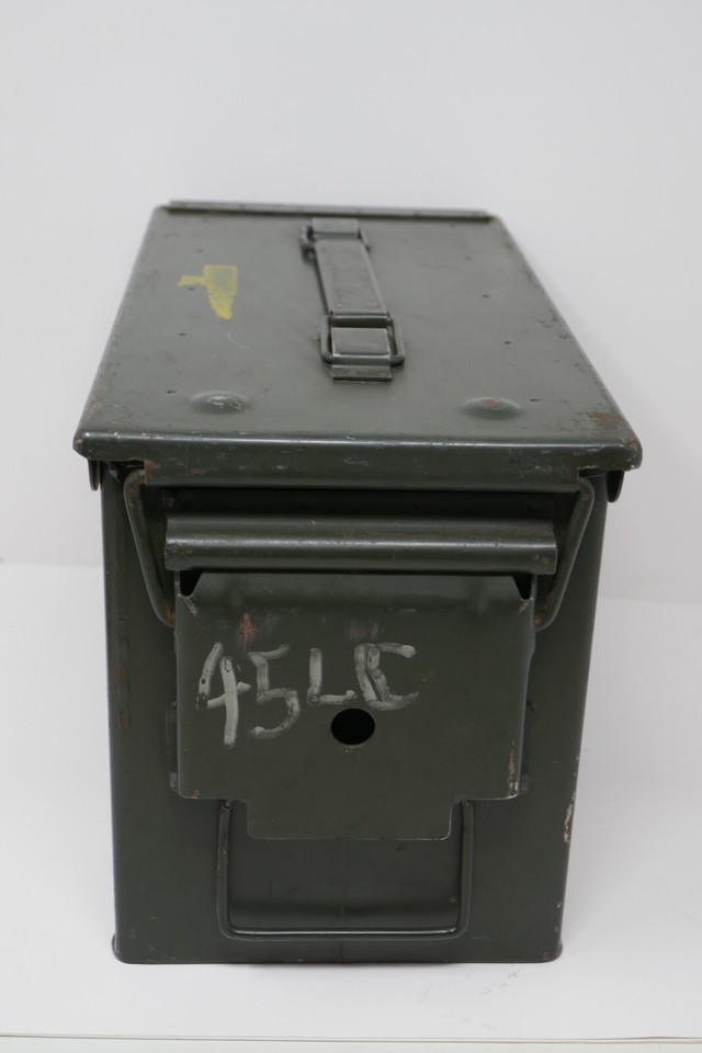 Metal Military Ammo Box Empty Storage Container ~ CAL .50 Linked M9 | eBay