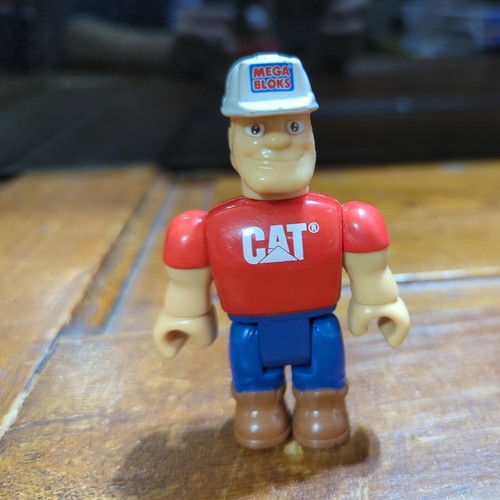 Mega Bloks CAT Construction Figure Articulated Workman RED Shirt TOY ...