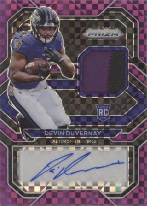 2020 Panini Prizm - Rookie Patch Autographs Devin Duvernay #30 Purple ...