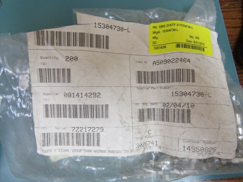 DELPHI 15304730-L Qty of 200 per Lot MALE 280 GT; Automotive Connectors ...