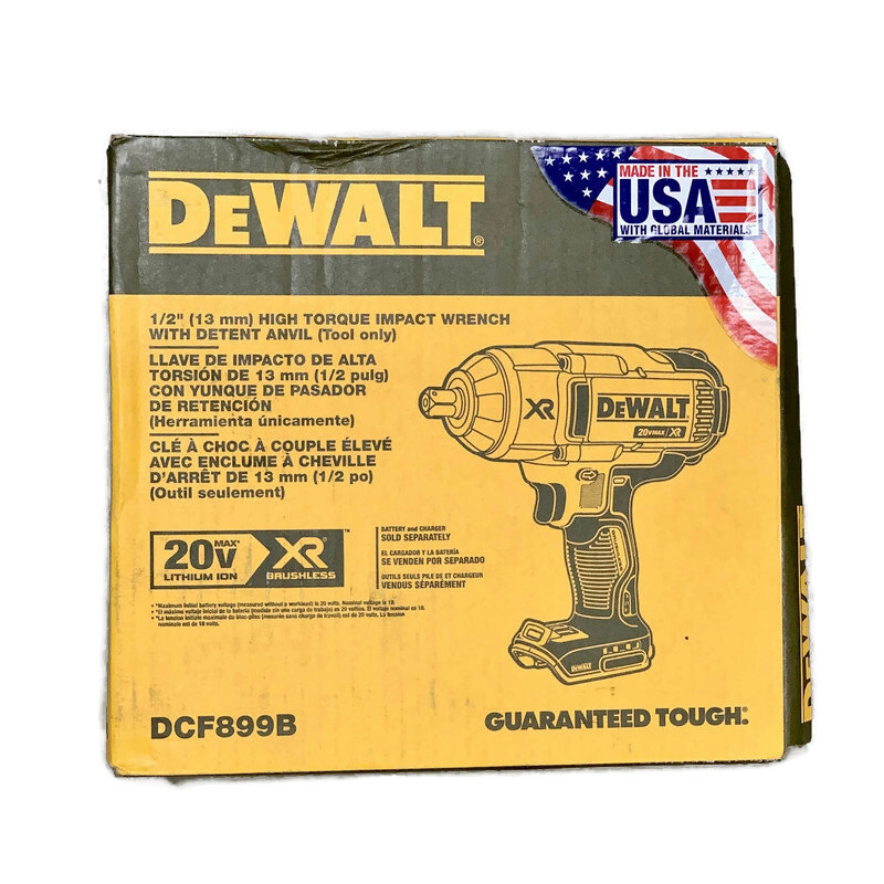 DEWALT DCF899B 20V MAX XR High Torque 1/2-in Detent Pin Impact Wrench ...