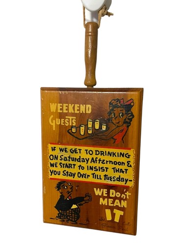 Vintage 1970s Drinking Wooden Trivel Funny Wall Decor Humor Joke ...