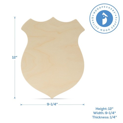 Police Badge Cutouts 12", Unfinished Wood Door Hanger Craft/Decor ...