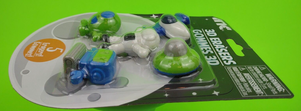 Space Alien 3D Erasers UFO Spaceship Robot Astronaut Space Figures ...
