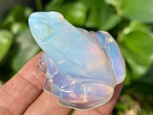 2" Hand Carved Opalite Frog Quartz Crystal Frog Crystal Skull Reiki ...