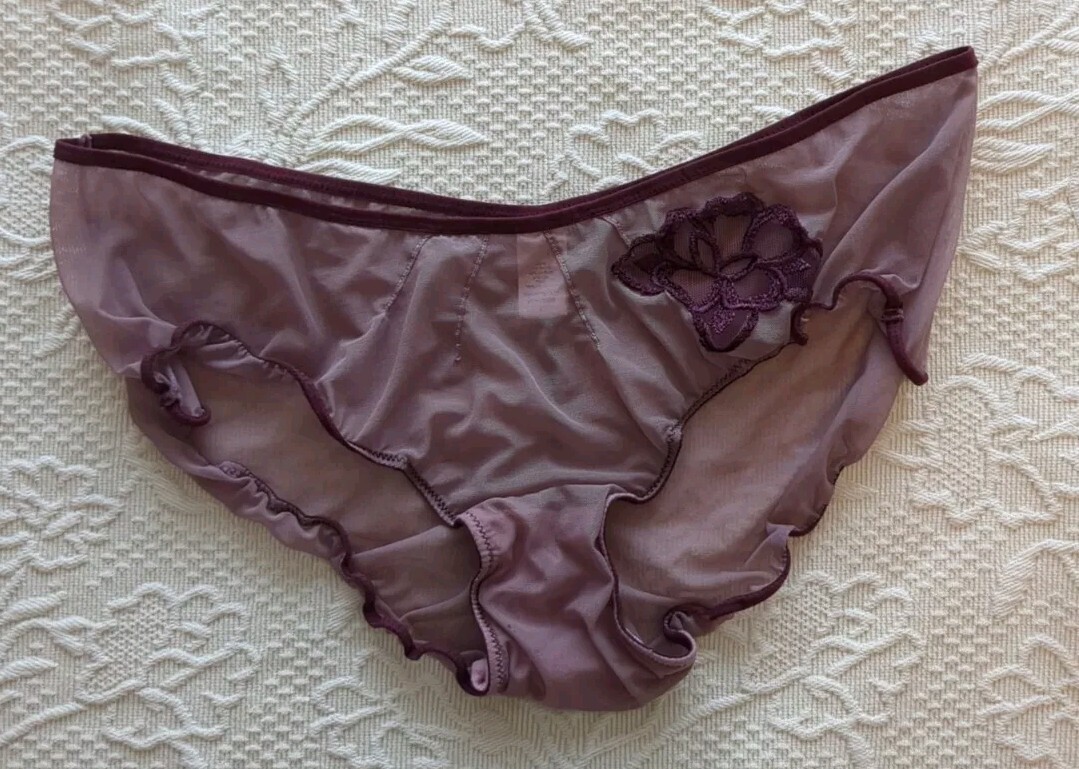 VTG VICTORIA'S SECRET SHEER MESH PURPLE HIPHUGGER PAN… - Gem