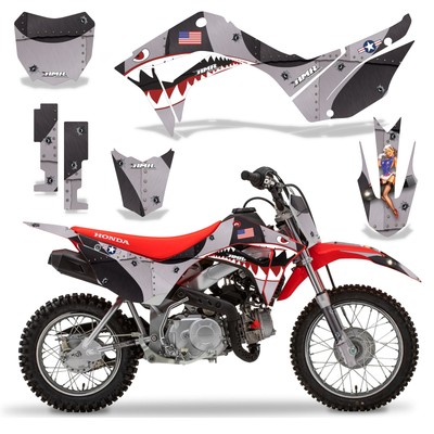 MX Graphics kit Decal for Honda CRF110F 2019-2020 P-40 Warhawk Black | eBay