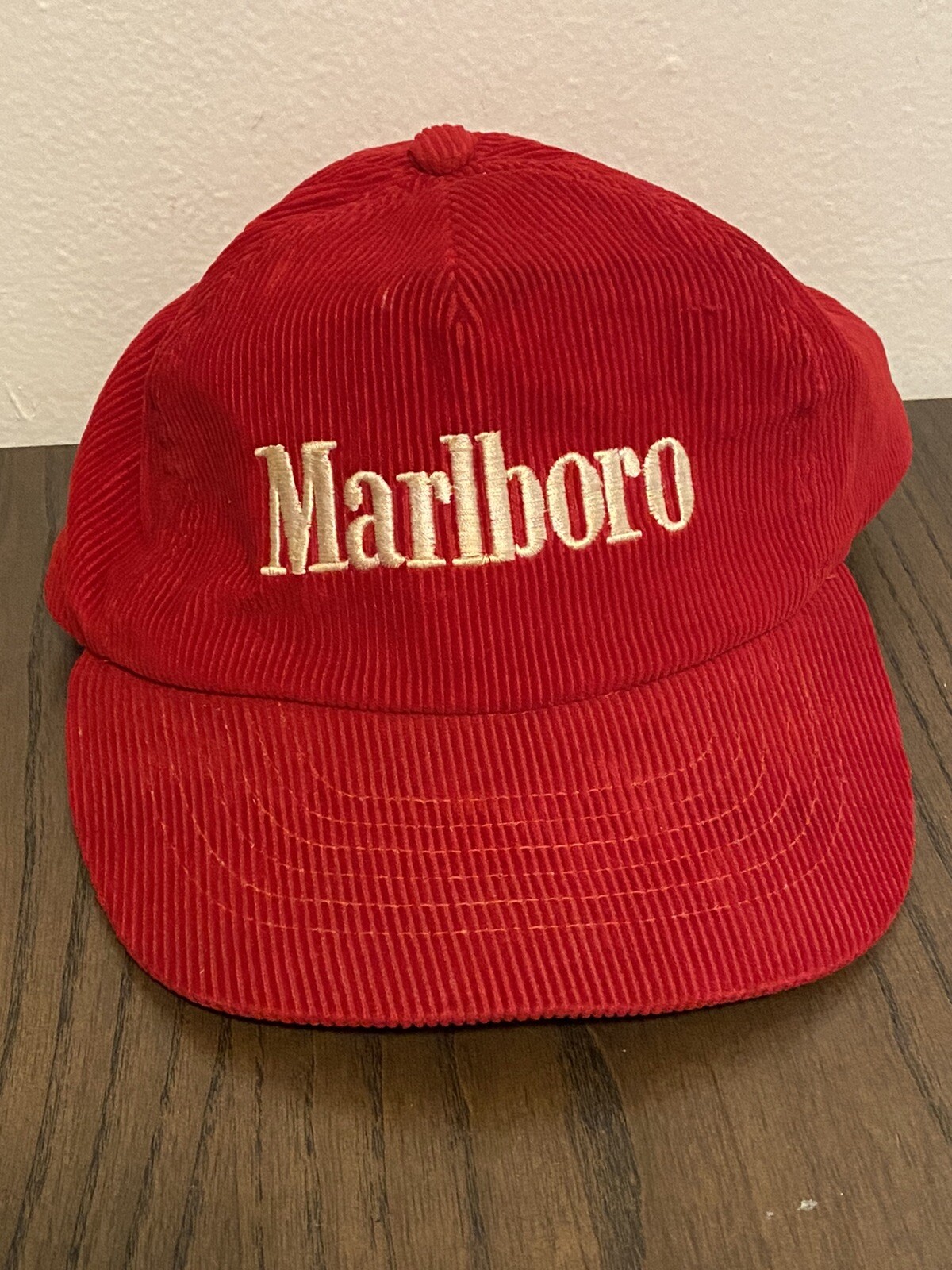 Marlboro Red Corduroy Snapback Hat Cap Marlboro Miles… - Gem