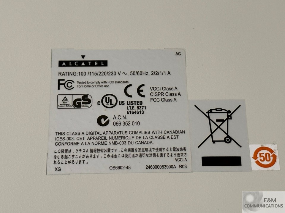 OS6602-48 ALCATEL-LUCENT OMNISWITCH 6602 48-PORT 10/100 RJ45 + 2x SFP ...