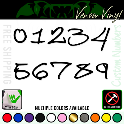 Custom Vinyl Numbers Decal Graffiti Urban Sticker Car Truck Window BMX ...