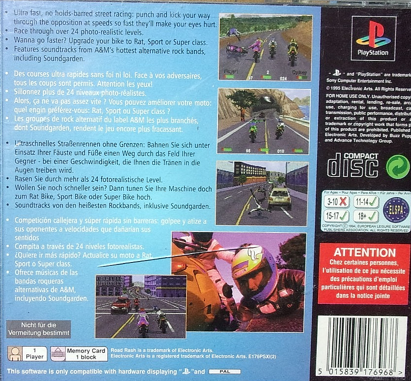 Road Rash PlayStation 1 Game | eBay UK