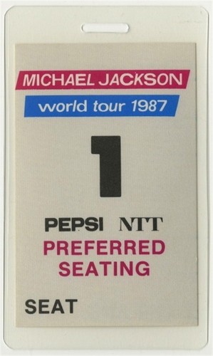 Michael Jackson 1987 Bad concert tour Preferred Seating Laminated ...