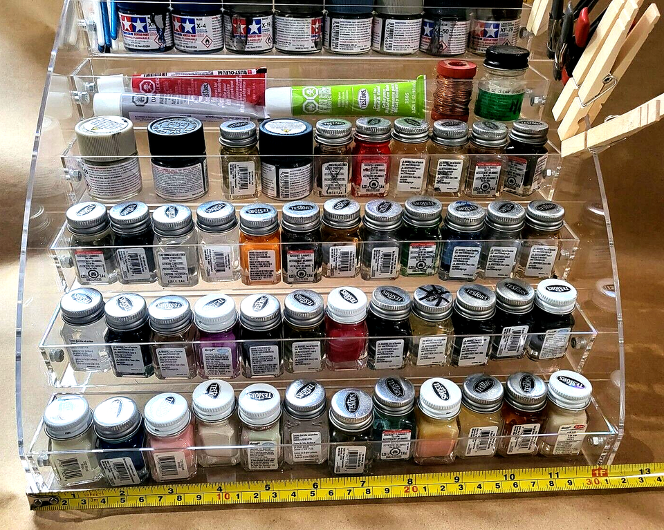 ENAMEL / ACRYLIC PAINT RACK - 6 TIER for Testors, Small Tamiya, Nail ...