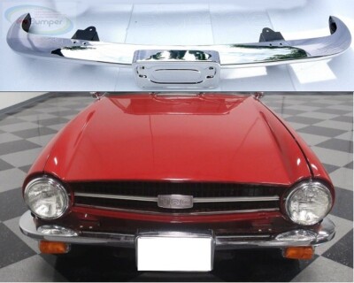 Triumph TR6 Front Bumper With Number License Plate Shield 74,5 -76 | eBay