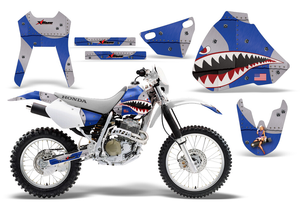 1996-2004 Honda XR400 MX Graphics Decal Kit P-40 Warhawk Blue | AMR ...
