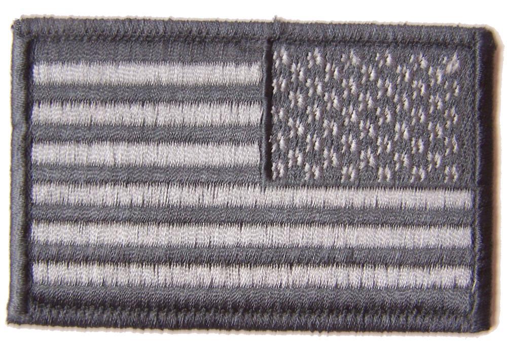 BLACK & GREY AMERICAN FLAG right arm PATCH P9021 EMBROIDERED 3" BIKER ...