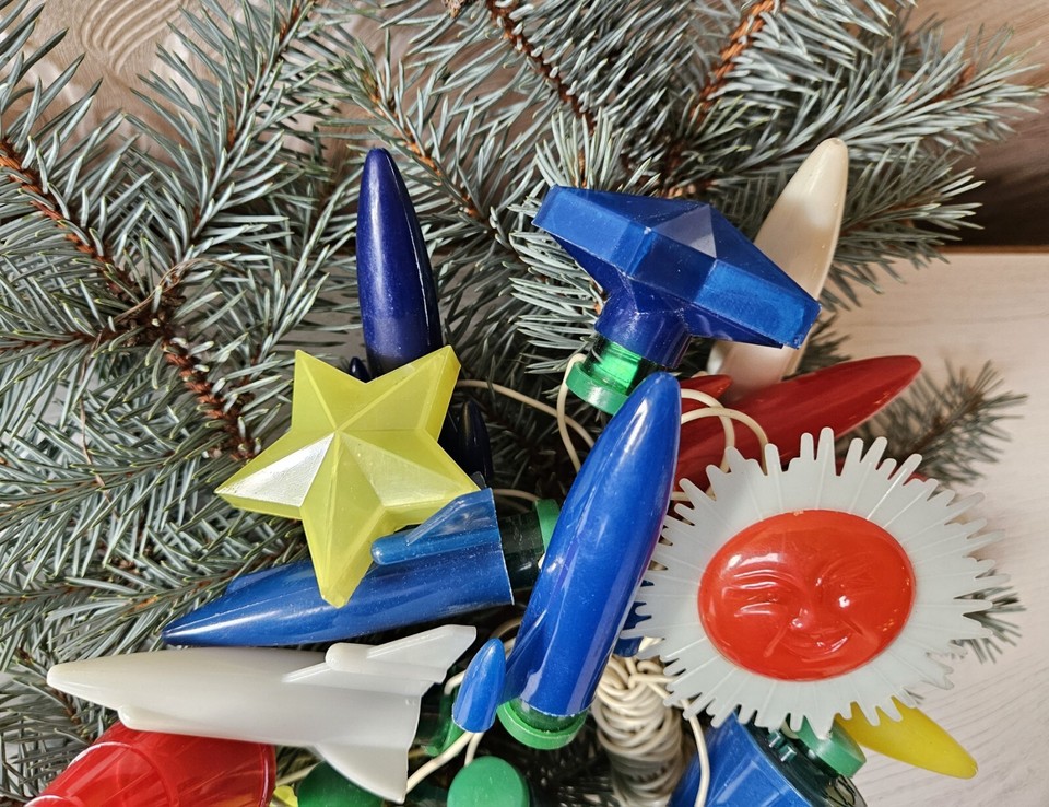 Soviet Electric Lights Space Garland Flashlight Christmas Tree New Year ...