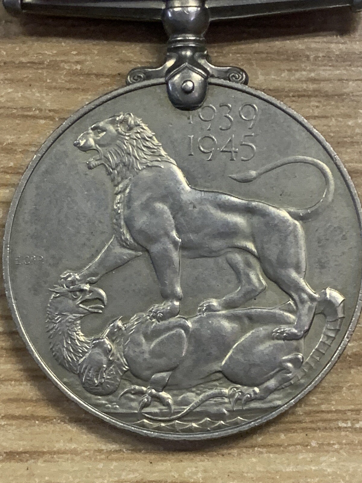 BRITISH ARMY WW2 WWII GENERAL SERVICE MEDAL 1939-45 KING GEORGE LION ...