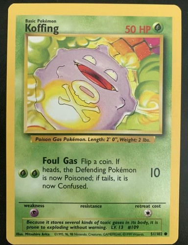 Pokémon Shadow Base Set Koffing (Pokemon Trading Card 51/102) | eBay