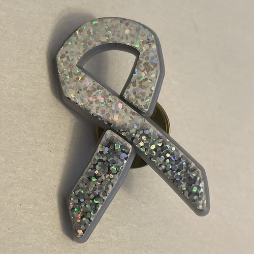 Lung Cancer Awareness Ribbon Pin Psychedelic Holographic Iridescent ...