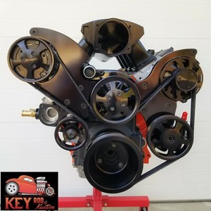 LS Engine Black Aluminum Serpentine Front Drive Kit LS1 LS2 LS3 5.3 6.0 ...