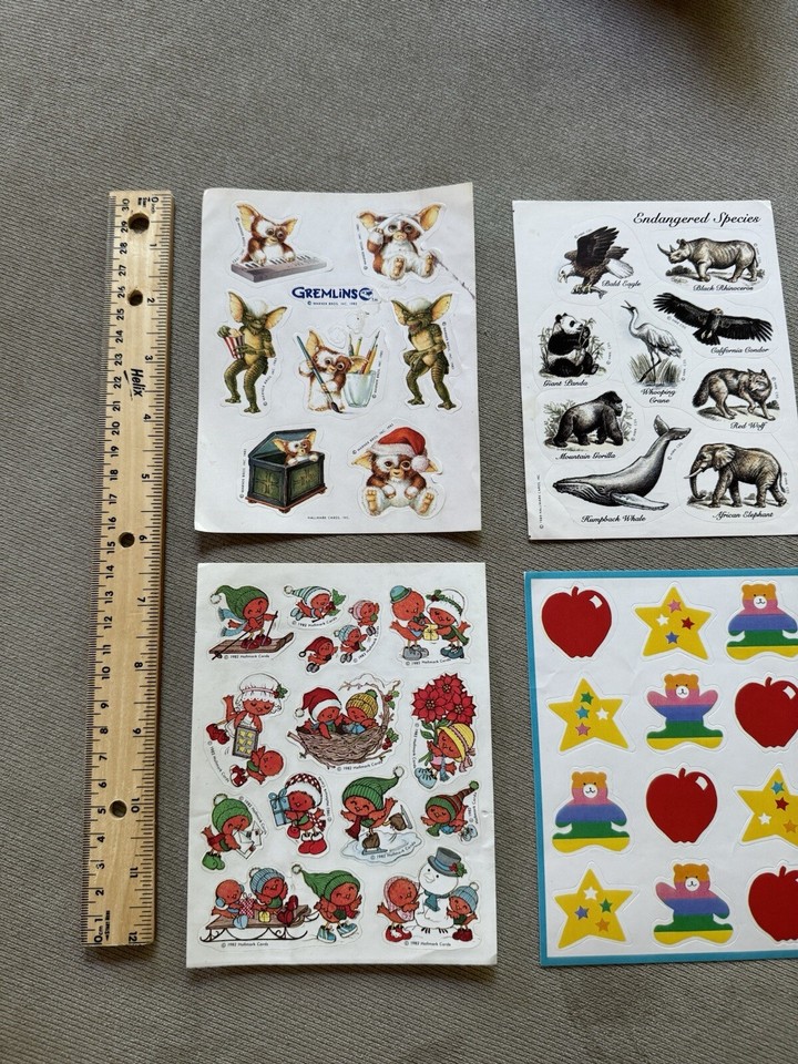 Lot Of 4 Vintage Hallmark Sticker Sheets 1980s - Gremlins - Stars ...