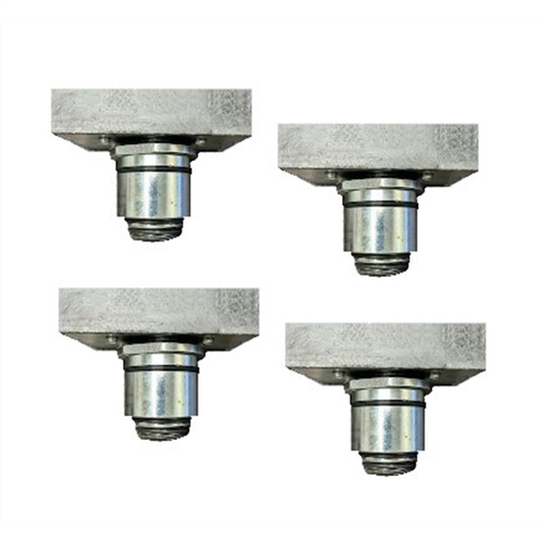 Atlas Equipment Set of 4 Slotted Rubber Adjustable Adapters, 1.57" Peg ...