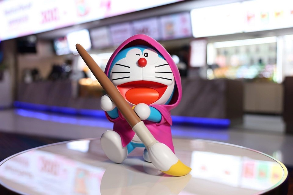 Doraemon Pink Blue White Yellow Bucket Popcorn The Movie Nobita's Art ...