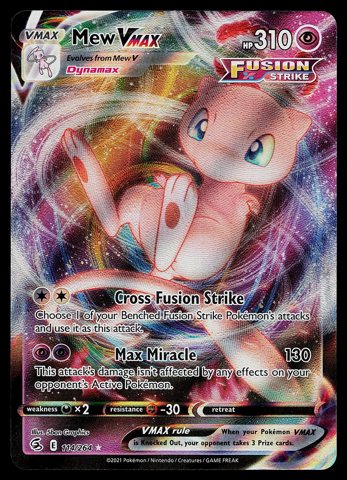 Mew VMAX 114/264 - Rare Holo VMAX Card | Fusion Strike (swsh8-114)