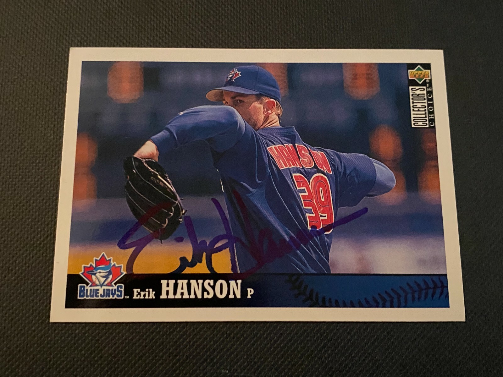 Erik Hanson Signed 1997 Upper Deck UD Collector's Choice Card Auto Blue ...
