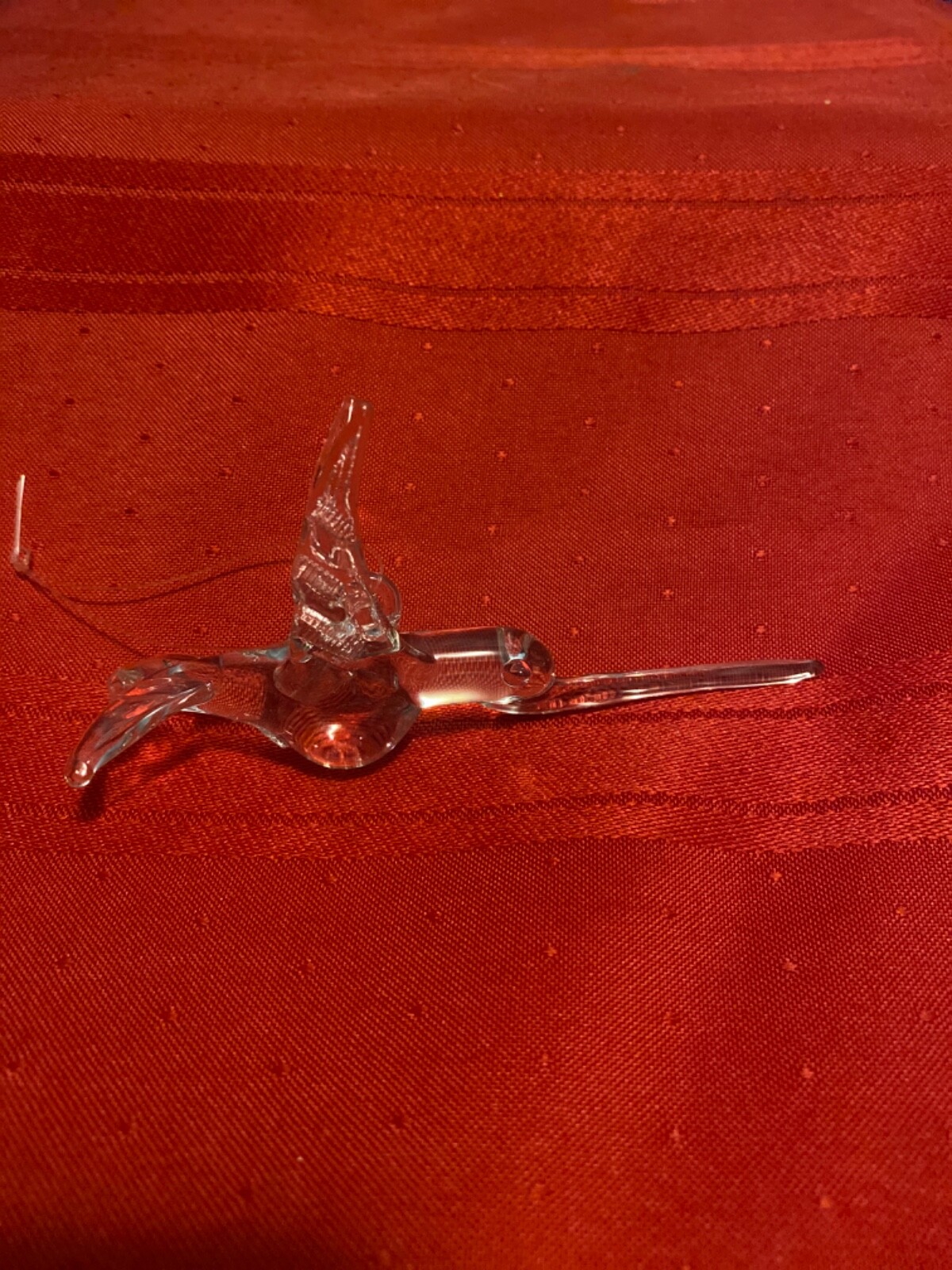 CHRISTMAS TREE ORNAMENT BIRD HUMMINGBIRD CLEAR HOLIDAY DECOR GLASS 4 ...