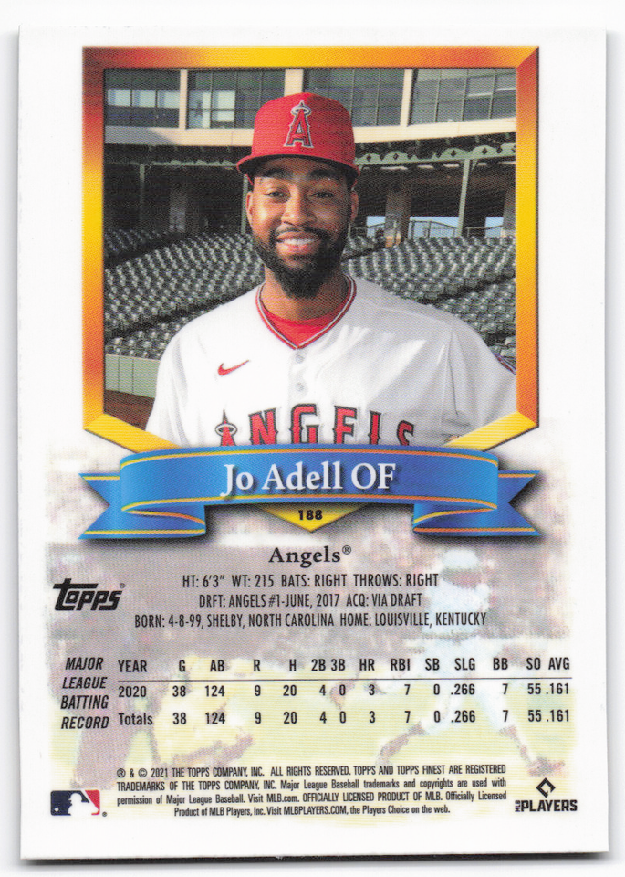 2021 Topps Finest Flashbacks Jo Adell RC Rookie Baseball Card | eBay
