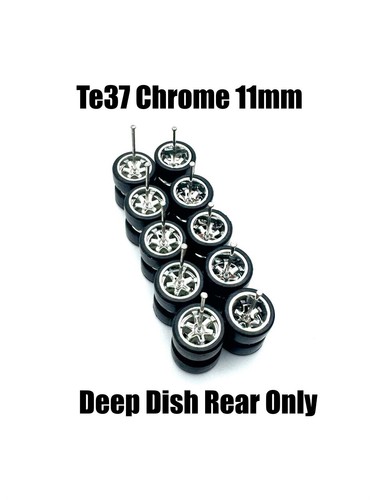 5x Set Chrome Deep Rear Te37 11mm Real Rider Wheel w/ Rubber Tires Sets ...