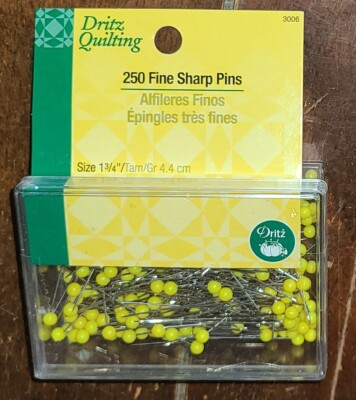 Dritz 250pc Quilting Fine Sharp Pins ~Size 1-3/4"~ Model #3006 | eBay