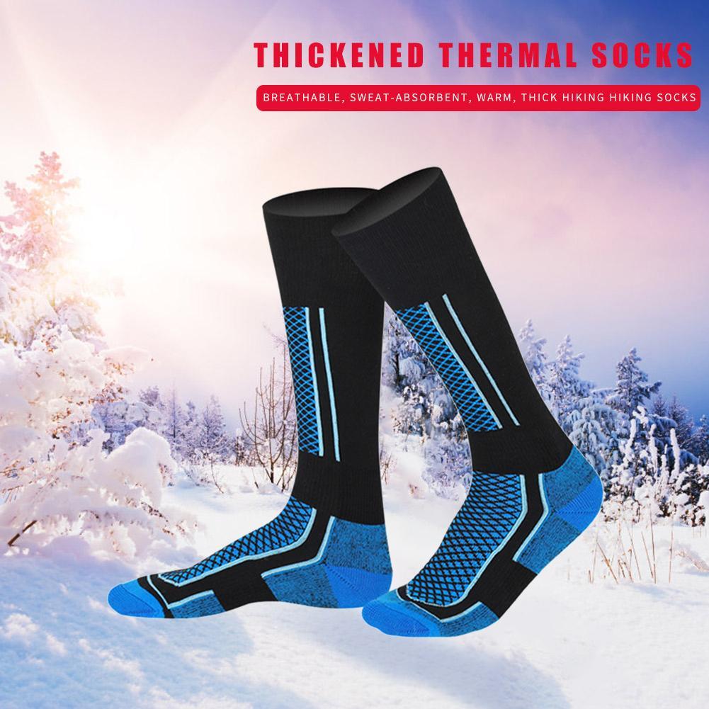 2pcs Winter Warm Thickened Ski Socks Outdoor Stockings (Men Blue Black ...