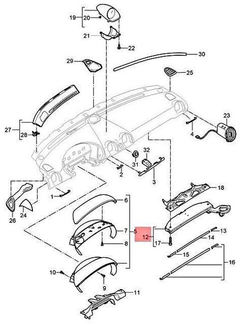 08 Porsche Boxster 987 Center Console Cup Holder 99755229403 for sale ...