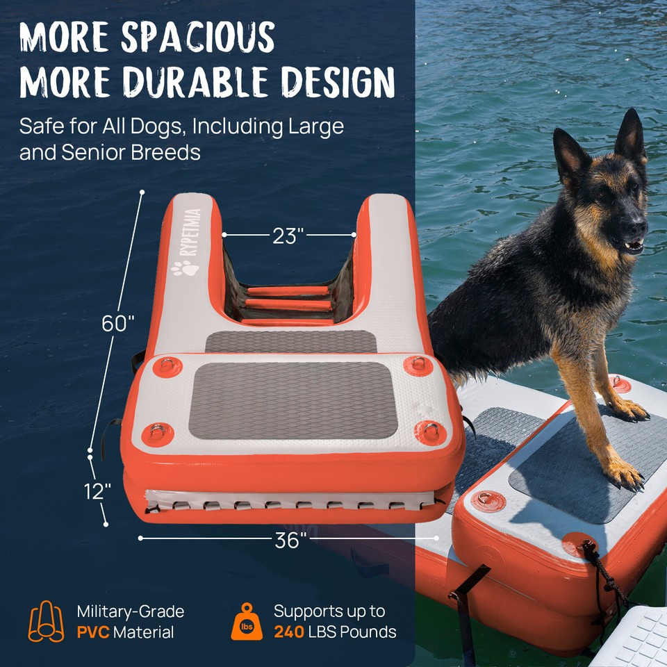 RYpetmia Large Inflatable Pup Plank Dog Water Ramp Pool Ramp Dog ...