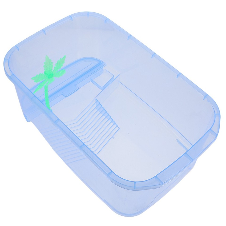 Turtle Breeding Case Reptile Feeding Box Plastic Pet Tank Container ...