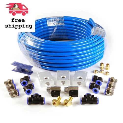 26-Pcs Garage Shop Compressed Air Line Kit Rapid Fit Complete System ...