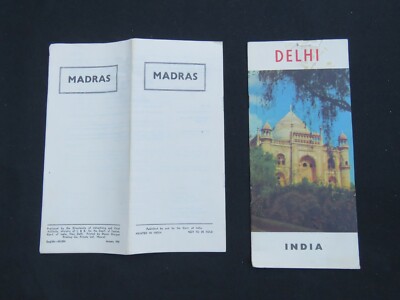 2 vintage India travel brochures Delhi, Madras 1959 With Fold-Out Map ...