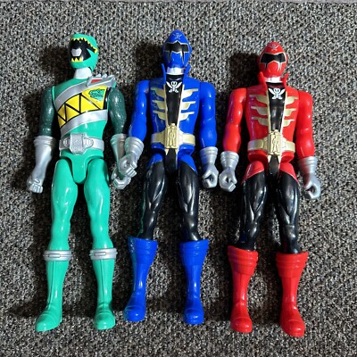LOT Power Rangers Super Megaforce Red Blue Green Pirate 12” Action ...