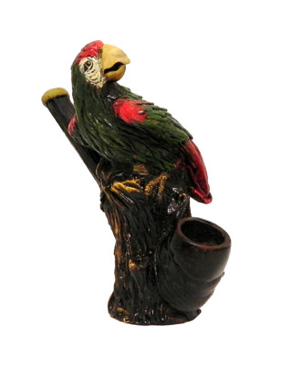 Parrot Handmade Tobacco Smoking Hand Pipe Red and Green Macaw Tropical ...