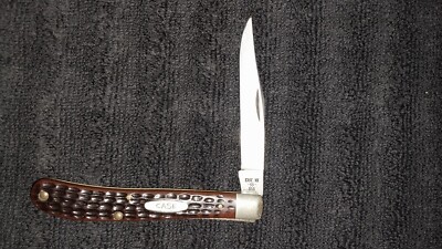 Vintage Case XX U.S.A 2 dot brown delrin single blade trapper 61048 SS ...